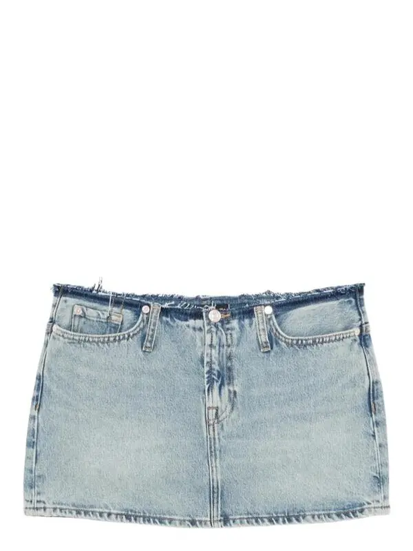 7 For All Mankind Raw Edge Hem Mini Skirt - Gray