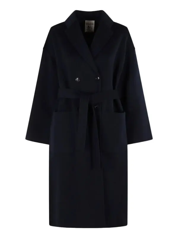 SEMICOUTURE Double Breasted Belted Coat - Midnight