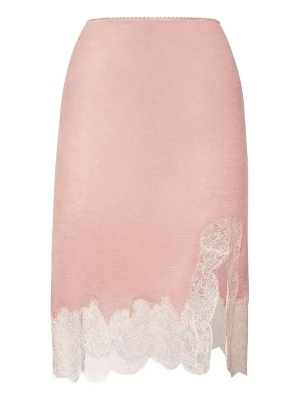 Fendi Lace Detailed Midi Skirt - Pink