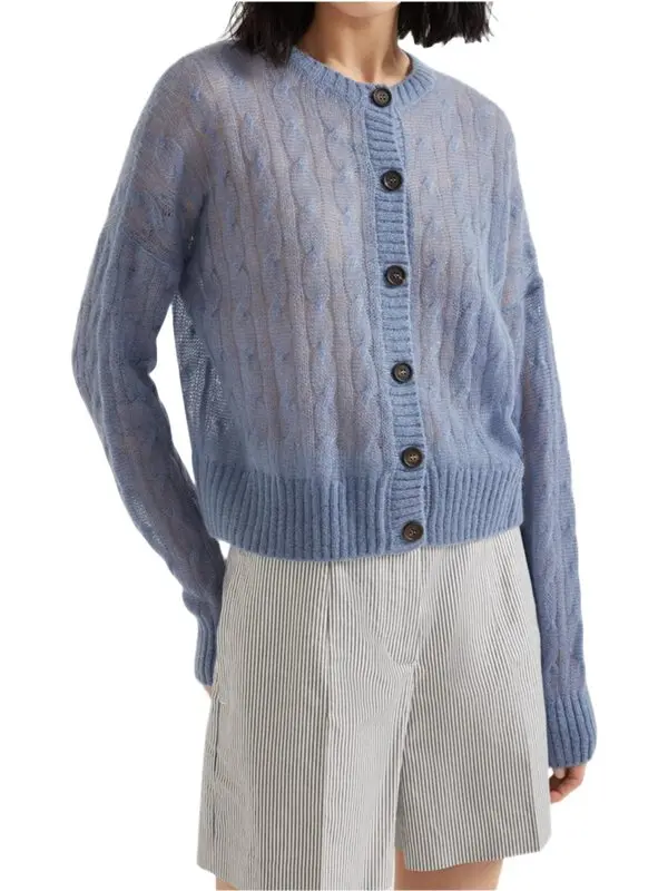 Brunello Cucinelli Cable-knit Cardigan - Blue