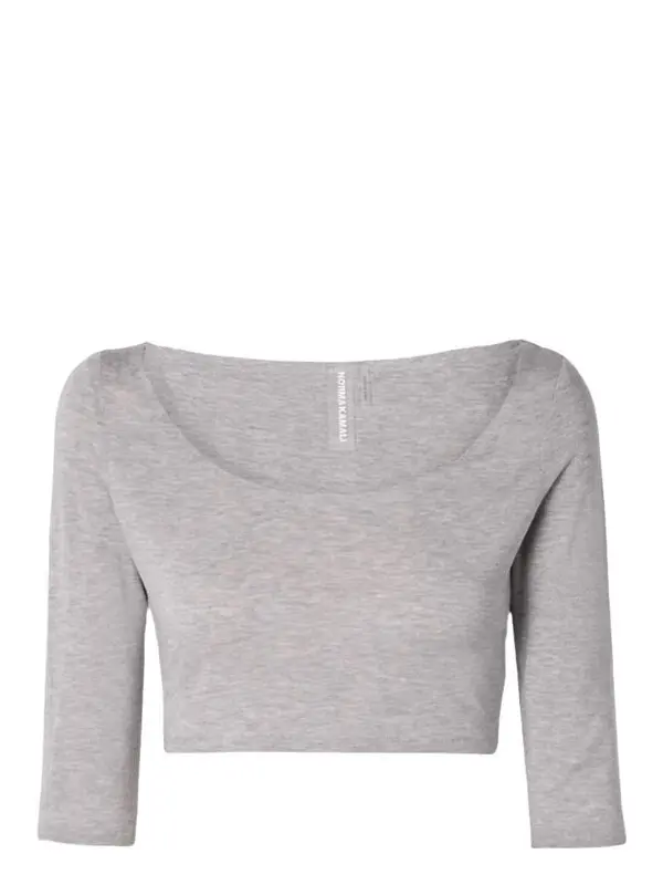 Norma Kamali Scoop Neck Cropped Top - Gray