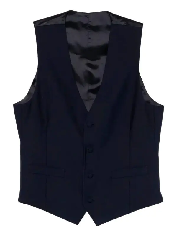 LARDINI Button Vest - Blue