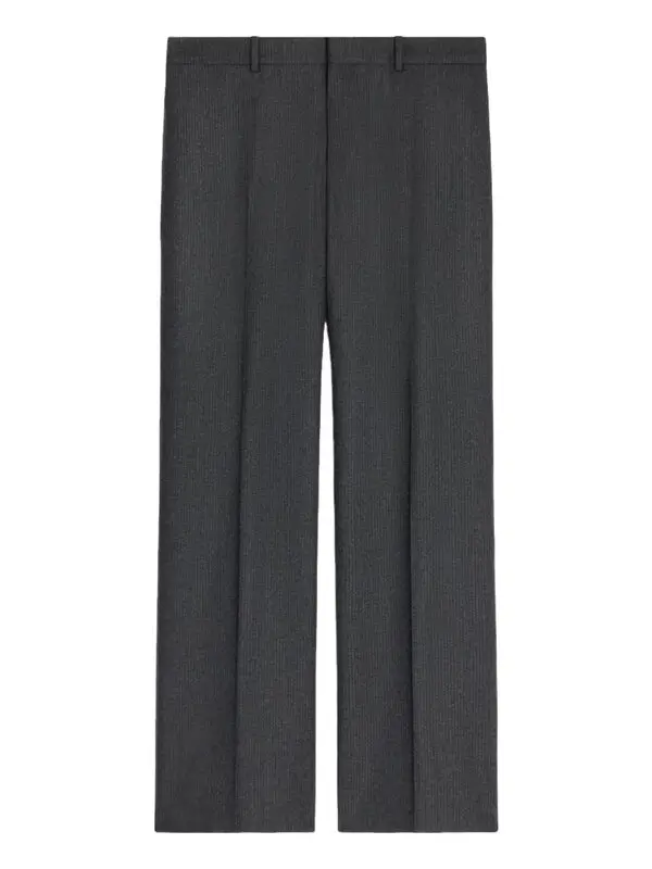 Celine Striped Wool Flannel Trousers - Grey