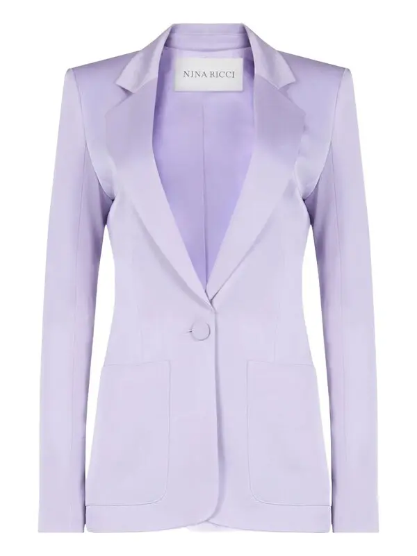Nina Ricci Crepe Satin Single-breasted Blazer - Lavender