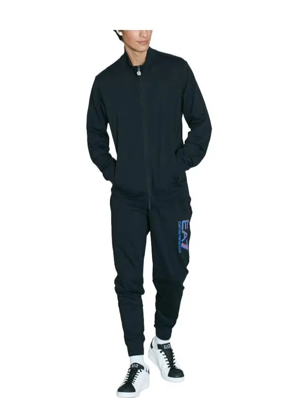 EA7 Logo Printed Sports Suit - Black