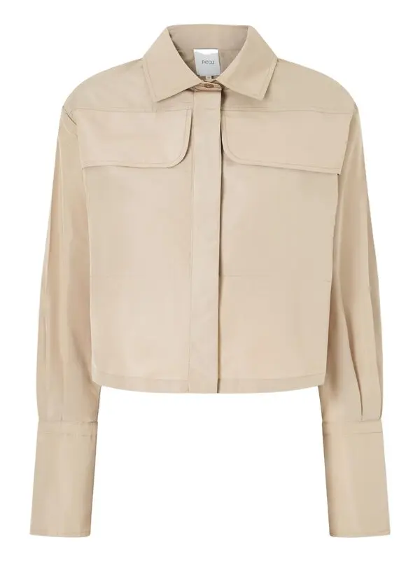 PATOU Cropped Shirt With Large Pockets - Sand-colored