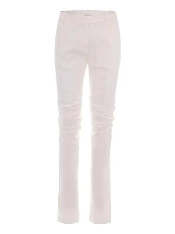 Patrizia Pepe Ruched Slim Fit Pants With Belt Loops - White