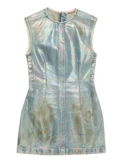 Acne Studios Coated Mini Denim Dress - Medium Blue