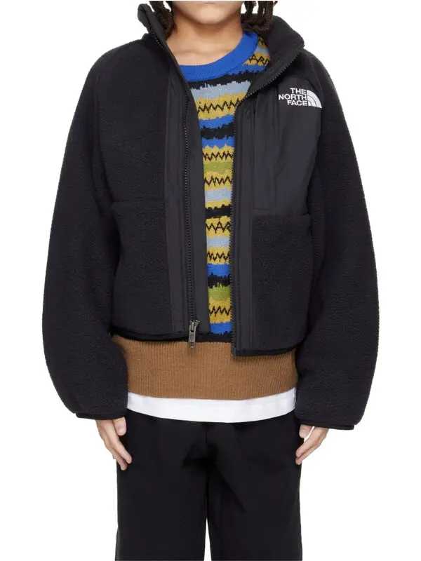 The North Face Zip-up Embroidered Fleece Jacket - Black
