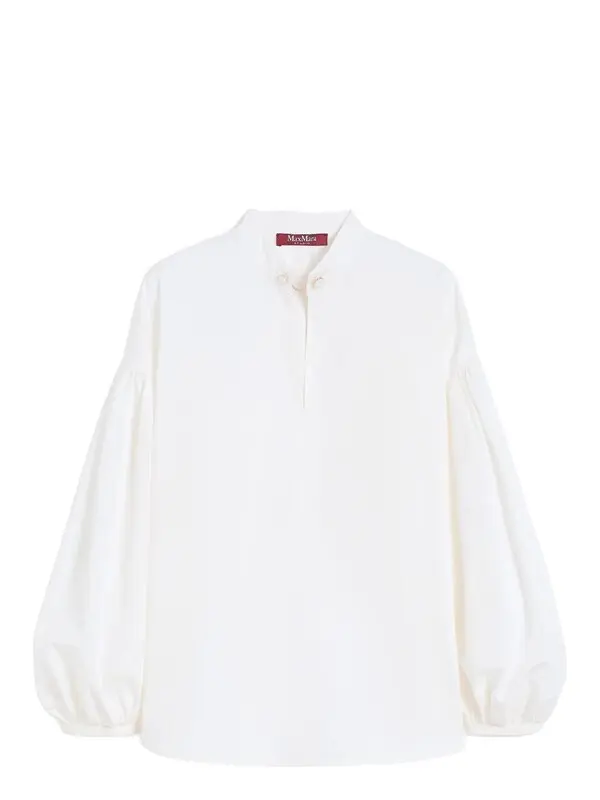 Max Mara Lantern-sleeve Blouse With Jeweled Cuffs - Ivory White
