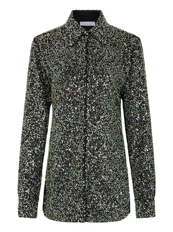 Rabanne Embellished Long-sleeved Shirt - Black