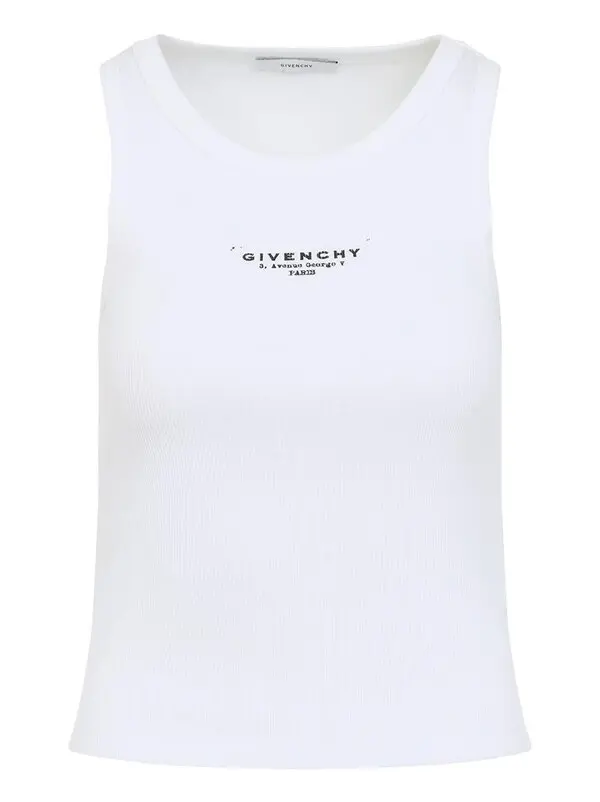Givenchy Logo Printed Tank Top - White