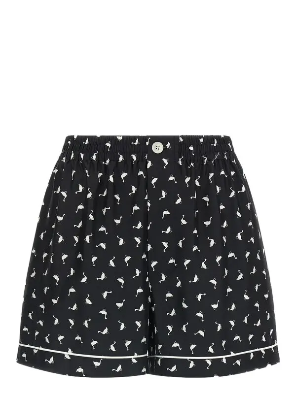 Moschino Allover Printed Satin Shorts - Black