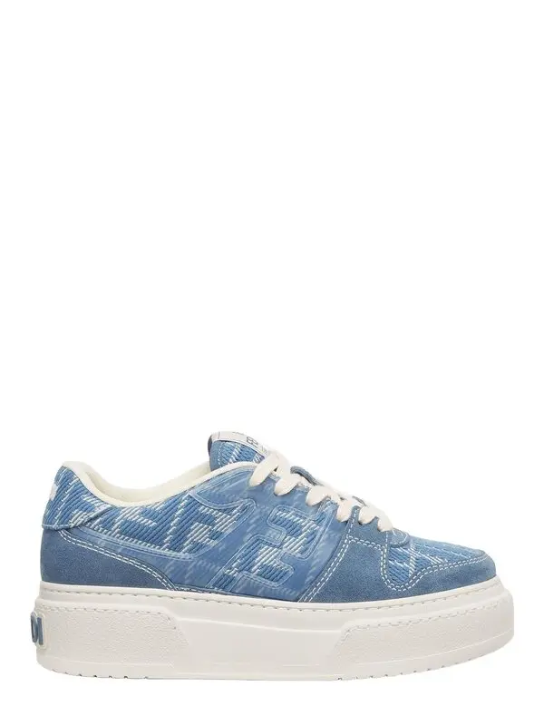 Fendi Match Panelled Low-top Sneakers - Light Blue