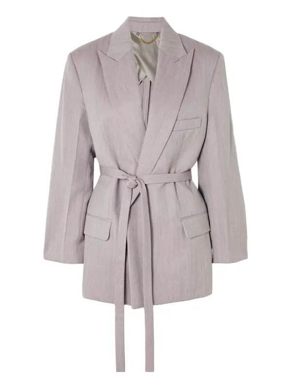 Victoria Beckham Belted Blazer - Gray