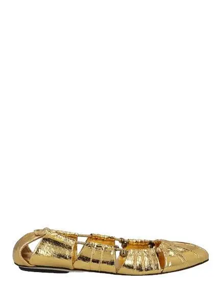 Chloé Luna Metallic Cut-out Ballet Flats - Nude