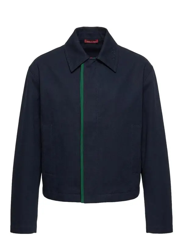 Gucci Embossed Gabardine Jacket - Dark Blue