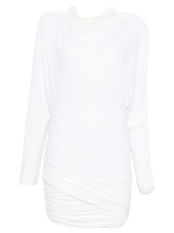 Christopher Esber Luna Cowl Draped Mini Dress - White