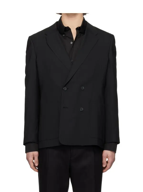 Hugo Boss Slim-fit Wool Blend Long-sleeved Suit Jacket - Black