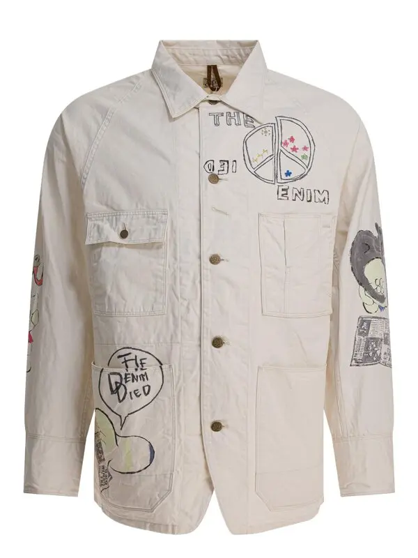 Kapital Graphic-print Cotton Shirt Jacket - Nude