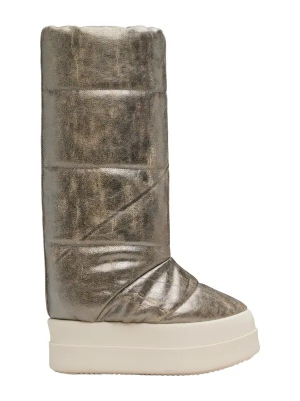 Rick Owens Mid-calf Quilted Denim Boots - Gray