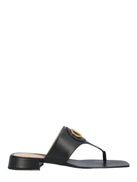 Valentino Garavani Vlogo Signature Slip-on Sandals - Black