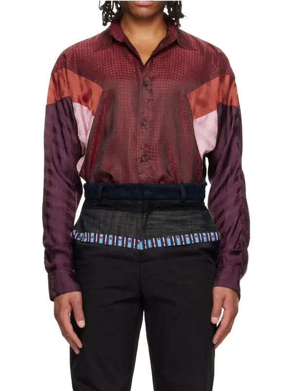 EDWARD CUMING Jacquard Plaid Shirt - Black