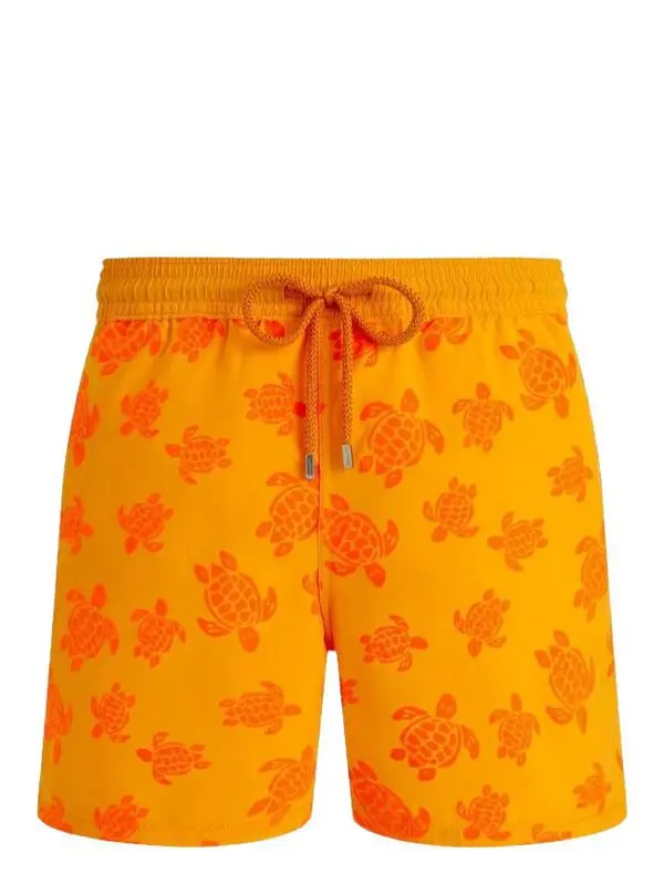 Vilebrequin Turtle Print Drawstring Swim Shorts - Orange