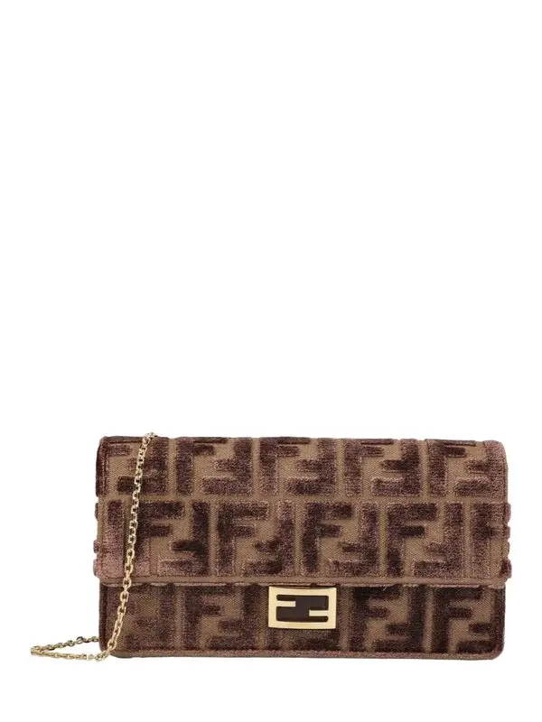 Fendi Baguette Ff Chained Compact Wallet - Brown