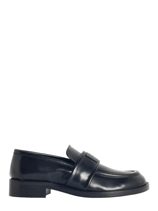 Acne Studios Round-toe Loafers With Embossed Logo Detail - Black