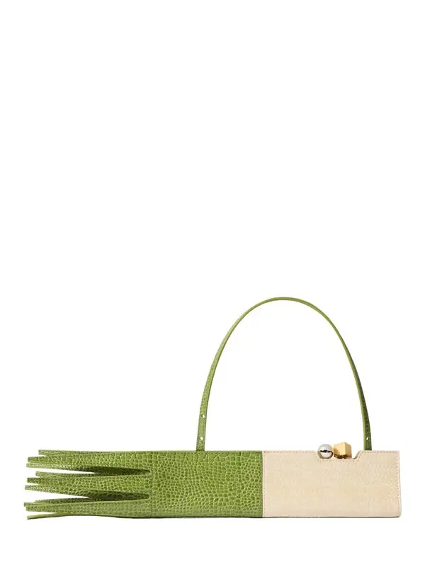 Jacquemus The Poireau Clutch Bag - Green / Dust Ivory