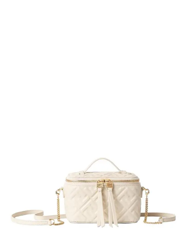 Fendi Camelia Nappa Leather Mini-bag With Ff Motif - White