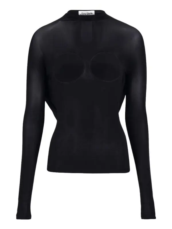 JEAN PAUL GAULTIER Covered Cup Ruched Top - Black