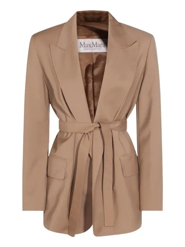 Max Mara Tie-waist Blazer - Nude