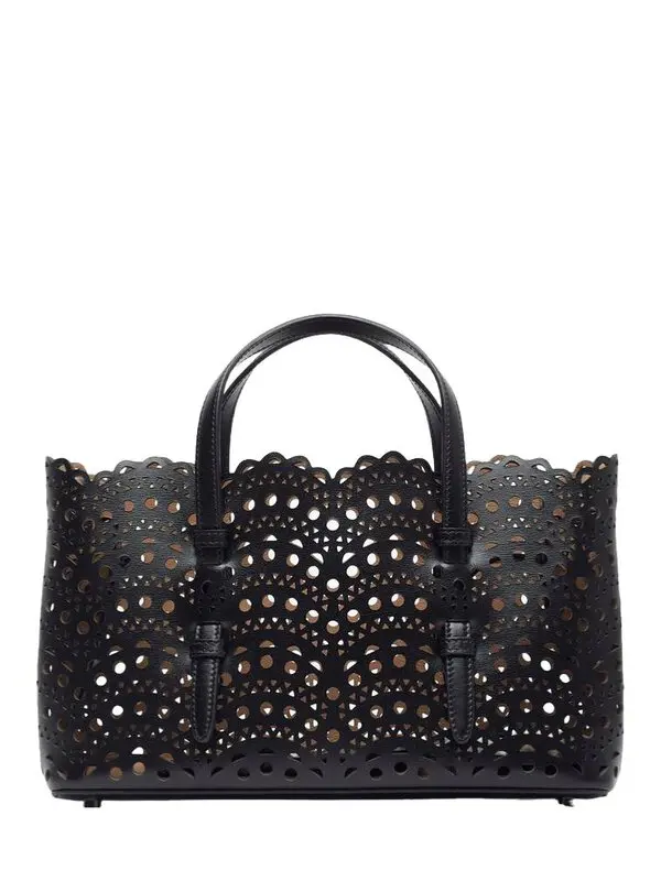 Alaïa Vienne Perforated Open Top Handbag - Black