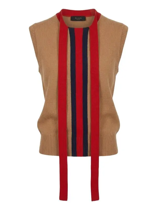 Gucci Sleeveless Knit Vest - Camel