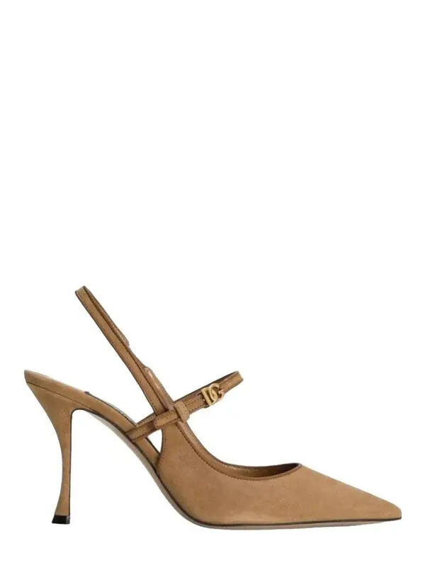 Dolce & Gabbana Logo-appliqué Slingback Pumps - Brown
