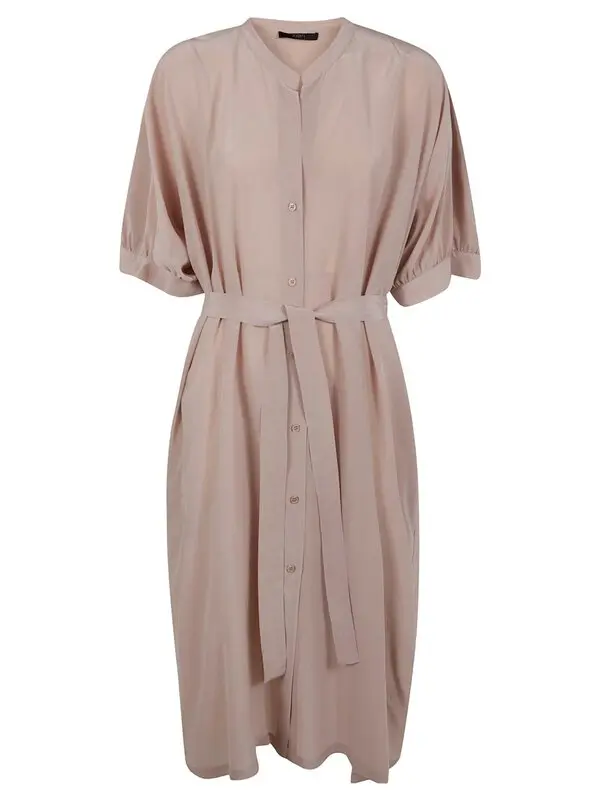 Seventy Tie-waist Midi Dress - Nude