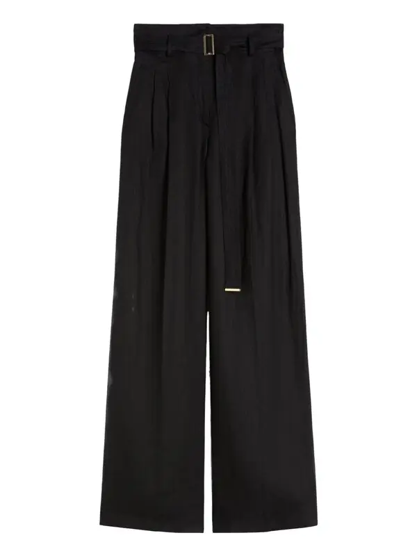 Max Mara Materia Belted Palazzo Pants - Black