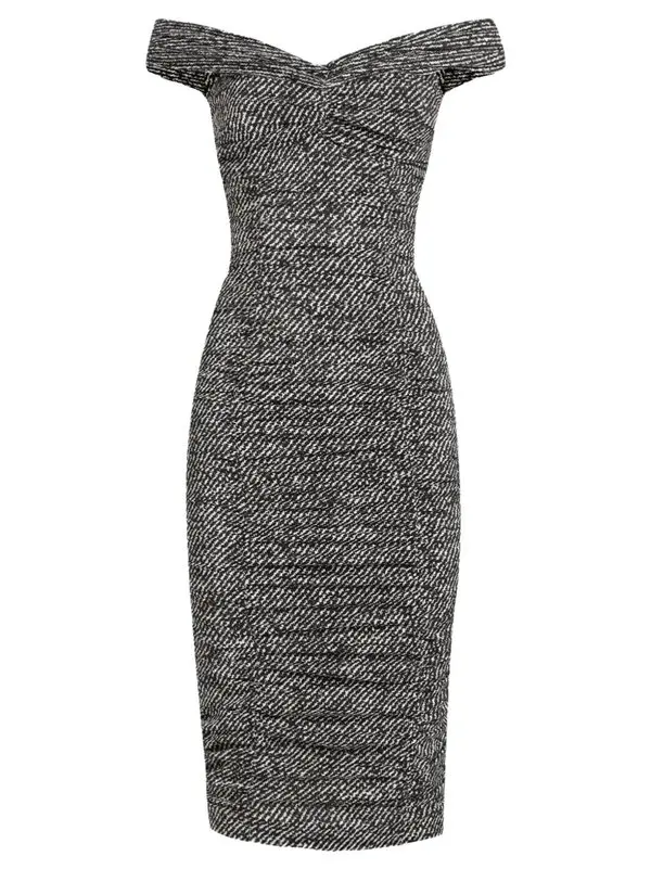 Dolce & Gabbana Off-the-shoulder Midi Dress - Black