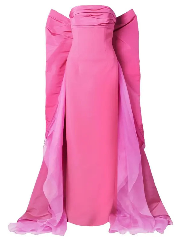 Carolina Herrera Strapless Taffeta Gown With Oversized Bow Detail - Pink