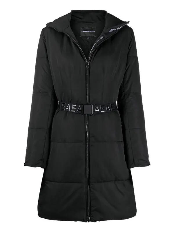 Emporio Armani Padded Belted Coat - Black