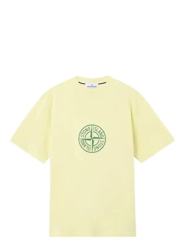 Stone Island Compass Printed Regular-fit T-shirt - Lemon