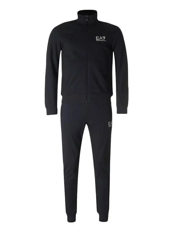 EA7 Vertical Collar Logo Tracksuit - Black