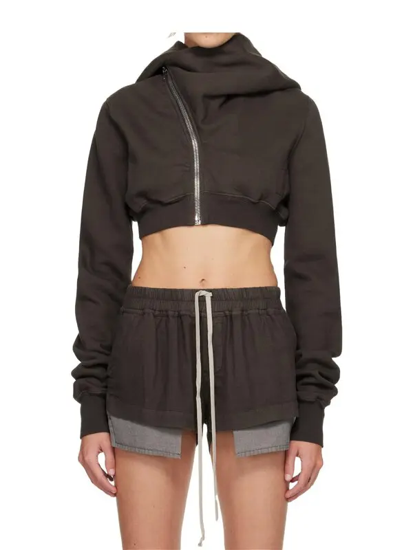 Rick Owens Concordians Micro Mountain Hoodie - Dark Gray