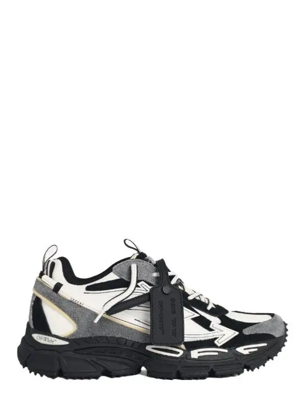 Off-White Leather Blend Sneakers With Arrow Detail - Black