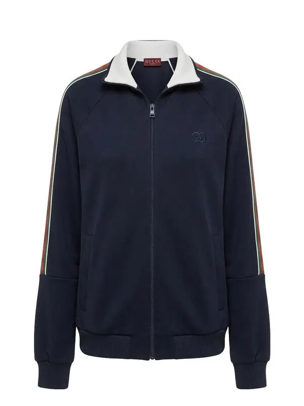 Gucci Zip-up Sweatshirt With Collared Neckline - Black