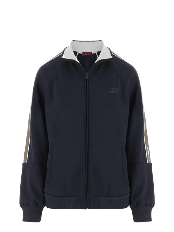 Gucci Zip-up Sweatshirt With Collared Neckline - Black
