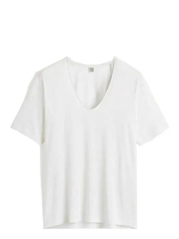TOTEME Scoop Neck Short-sleeved T-shirt - White