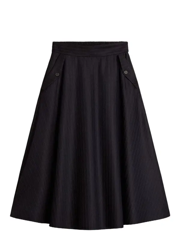 GOLDEN GOOSE Pleated Midi Skirt - Black